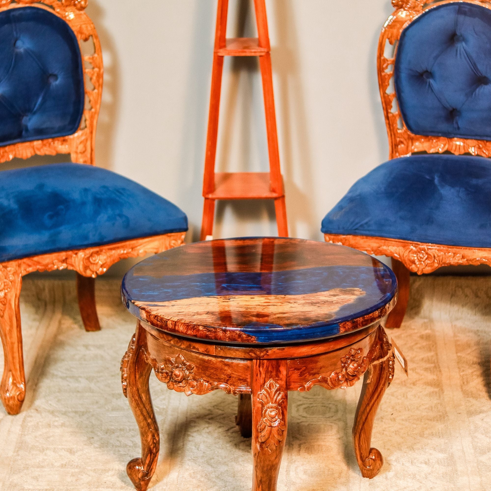 RESIN BLUE OAK WOOD TABLE – My Store